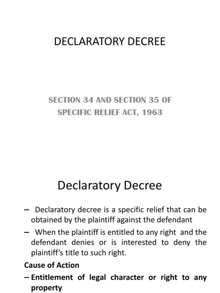 Declaratory Decree | PDF | Lawsuit | Declaratory Judgment