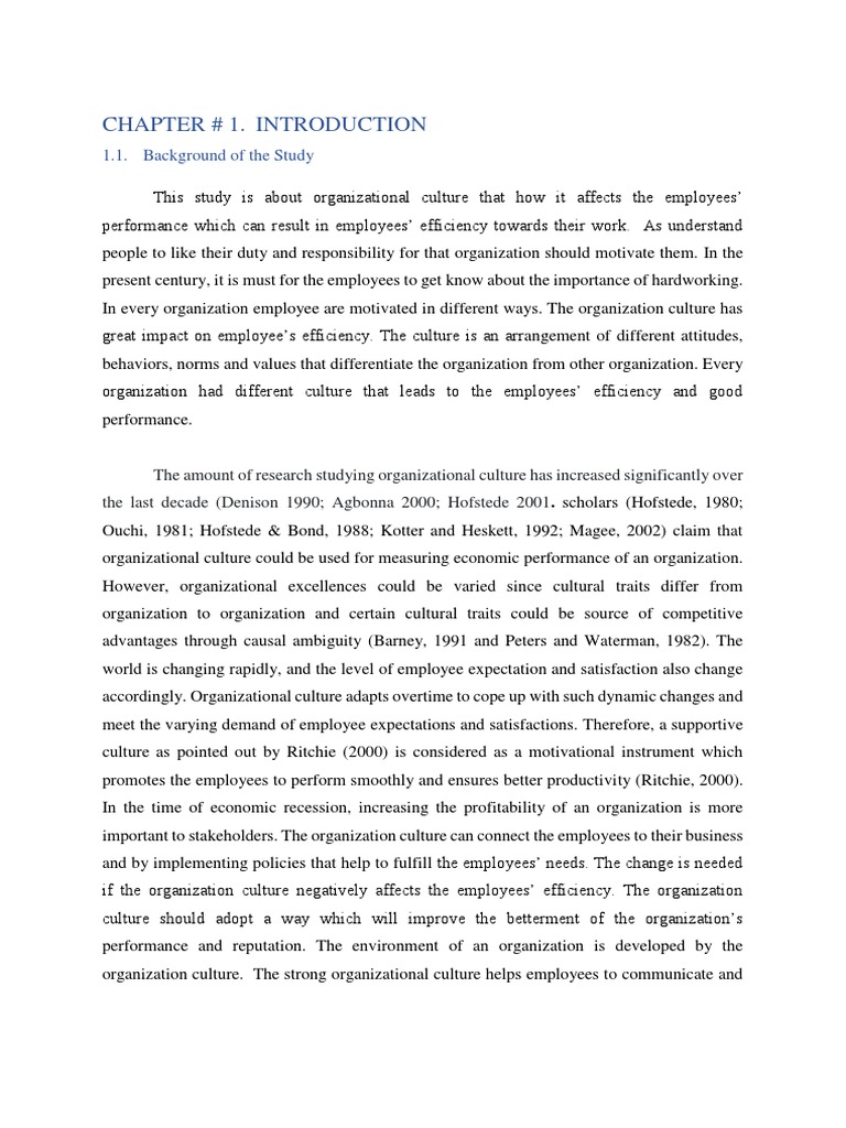 Chapter # 1. Introduction: 1.1. Background of The Study | PDF ...