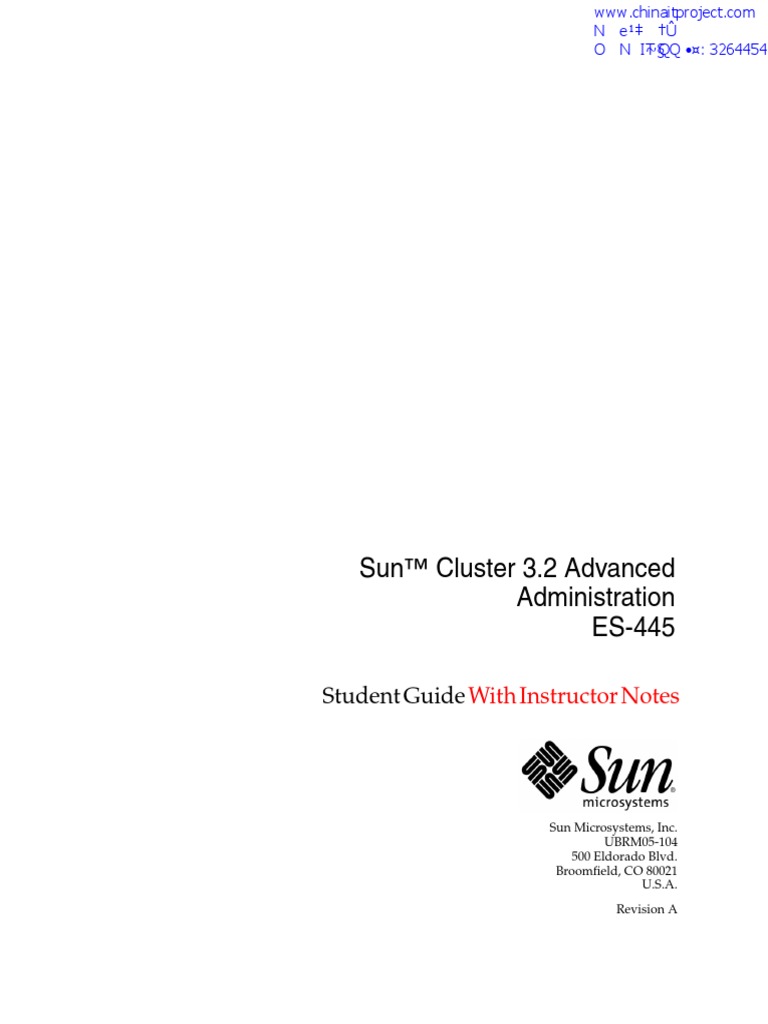 ES445 Sun Cluster 3 2 Advanced Administration SG PDF | PDF | File System | Computer Cluster