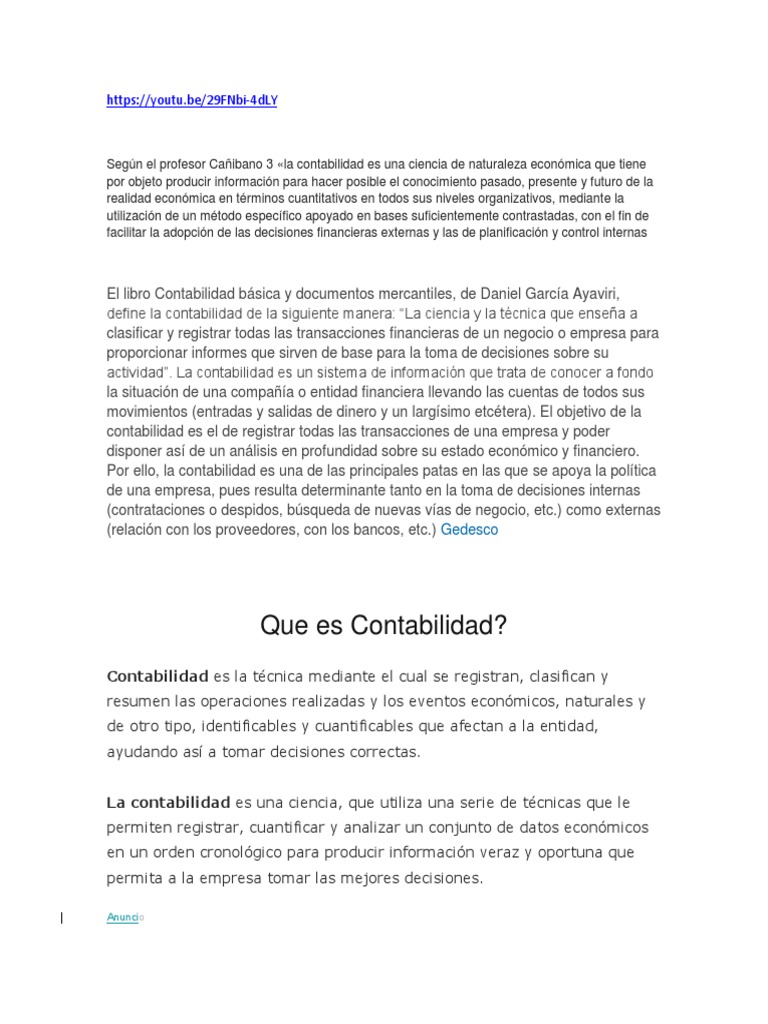 La definición de contabilidad según diferentes autores | PDF ...