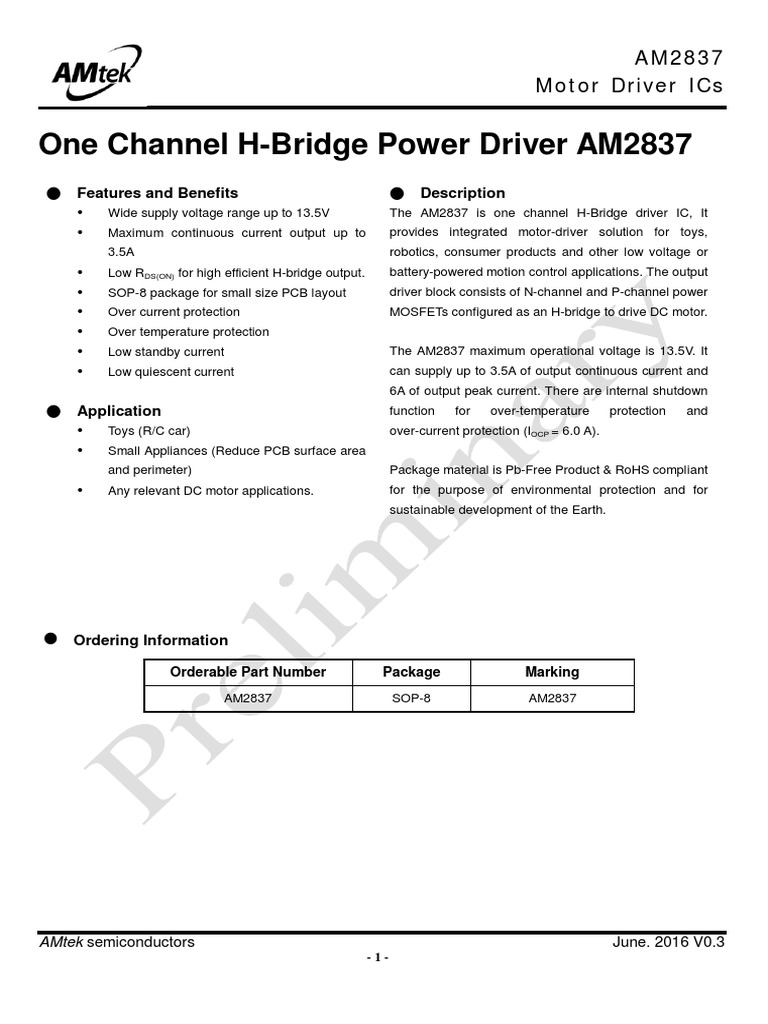 AM2837 V0.3 Eng | PDF | Capacitor | Power Supply