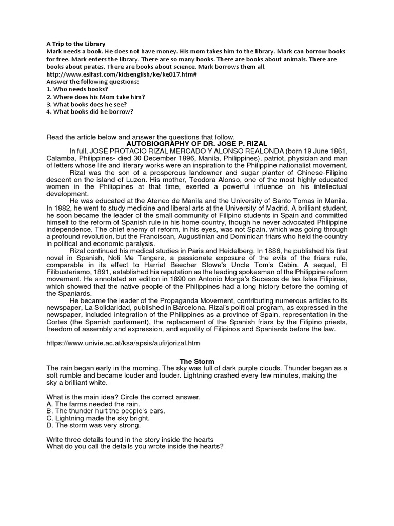 Short Stories For Elementary | PDF