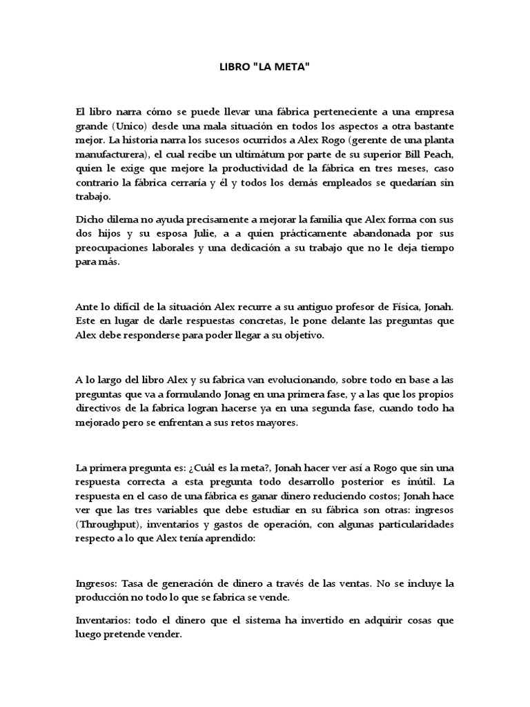 Libro de La Meta | PDF | Contabilidad | Economias