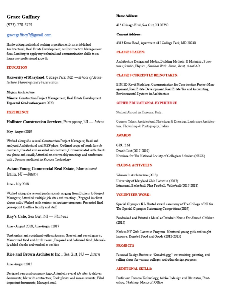 Grace Gaffney Resume | PDF | Business