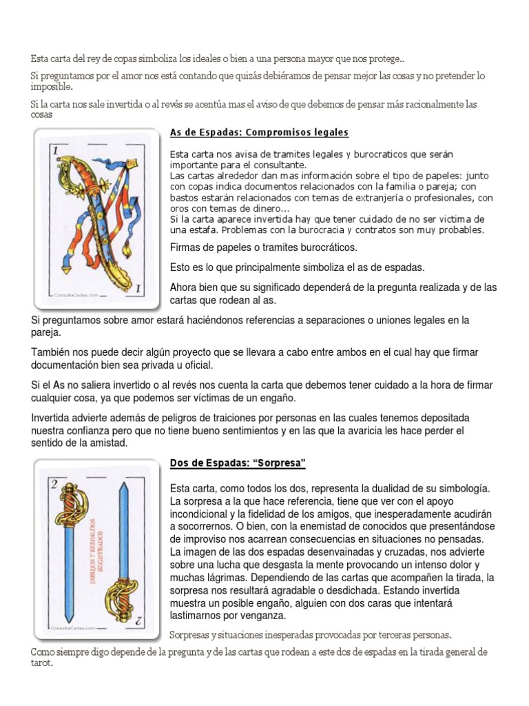 Significado de Los Naipes | PDF | Soledad | Amor