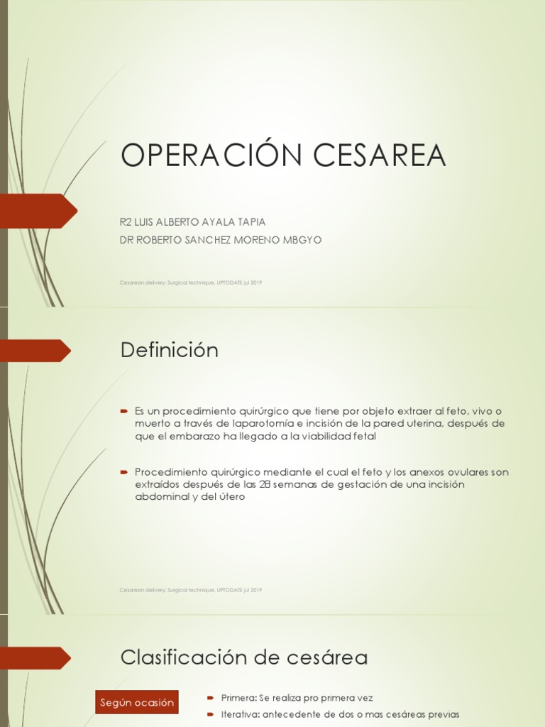 Operación Cesarea | PDF | Parto | Placenta