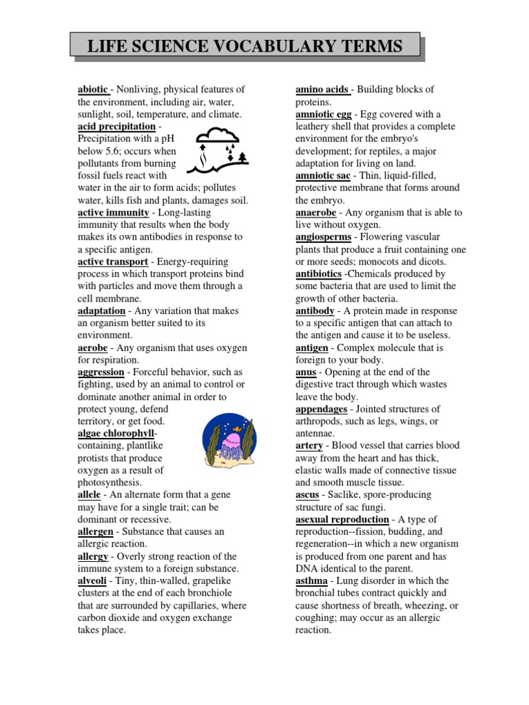 Life - Science - Glossary - 2 PDF | PDF | Human Body | Cell (Biology)