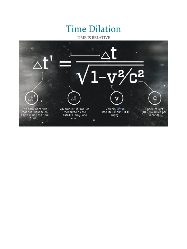 Time Dilation | PDF | General Relativity | Theory Of Relativity