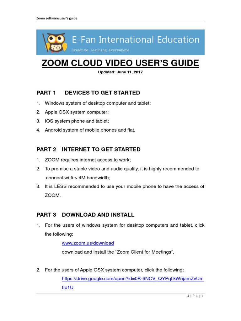 Zoom User's Guide for All Devices | PDF | Mobile App | Tablet Computer