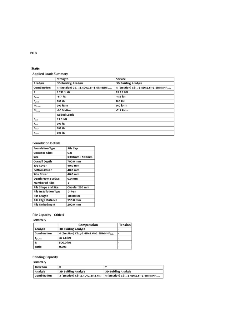 Applied Loads Summary: Strength Service | PDF | Deep Foundation ...
