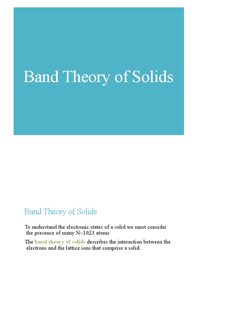 Band Theory of Solids | PDF | Band Gap | Electronic Band Structure