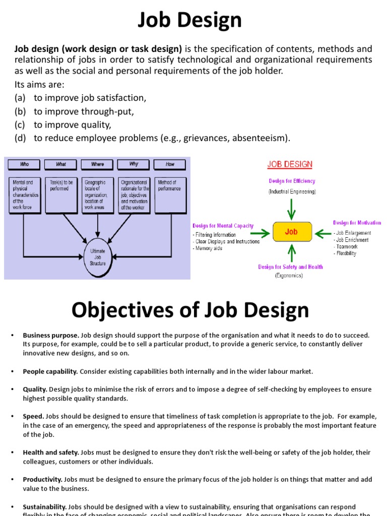 Job Design: Job Design (Work Design or Task Design) Is The ...