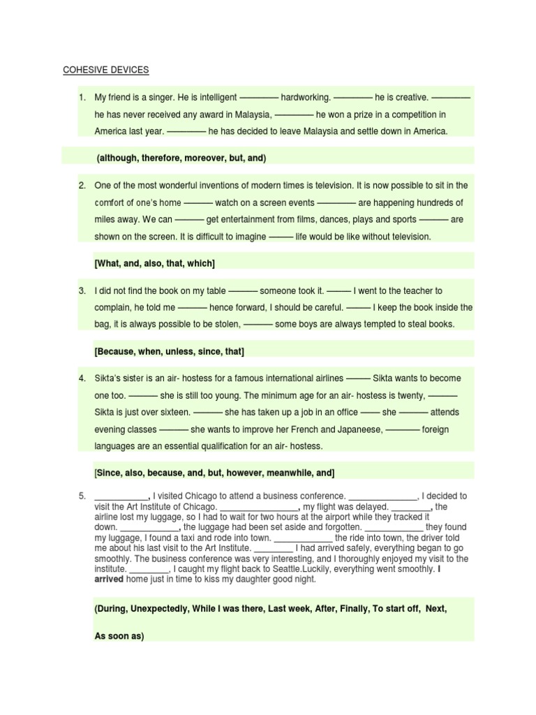 Cohesive Devices | PDF | Games & Activities | Home & Garden