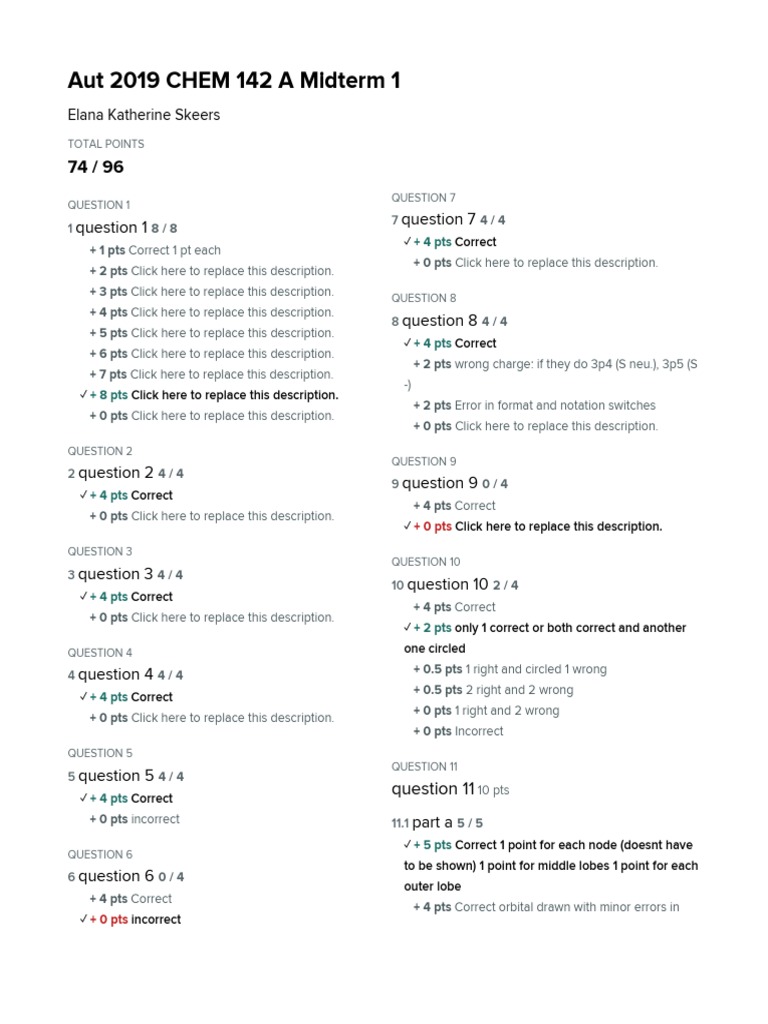 Chem 142 Midterm I Score Page | Download Free PDF | Covalent Bond ... Chem 142 Midterm I Score Page | Download Free PDF | Covalent Bond ...