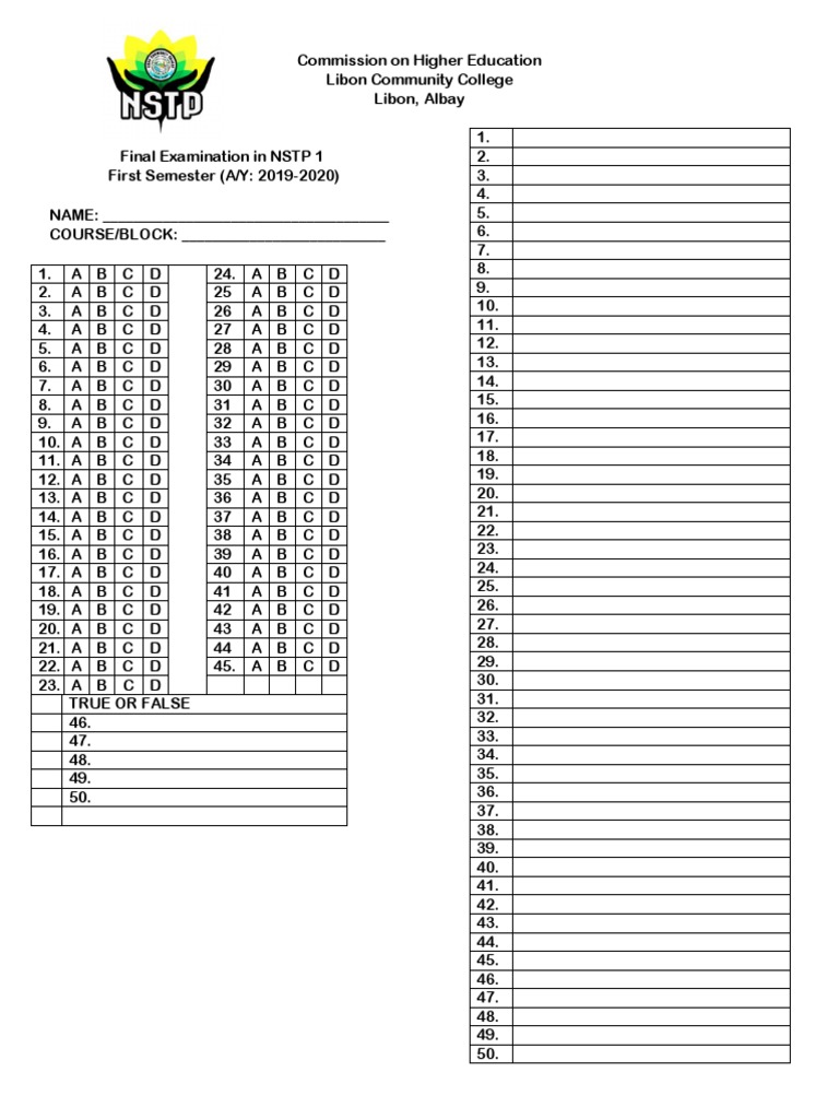 Final Examination in NSTP 1 | PDF