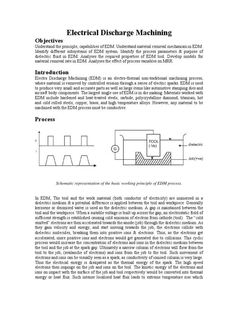 EDM Manual | PDF | Electron | Chemistry