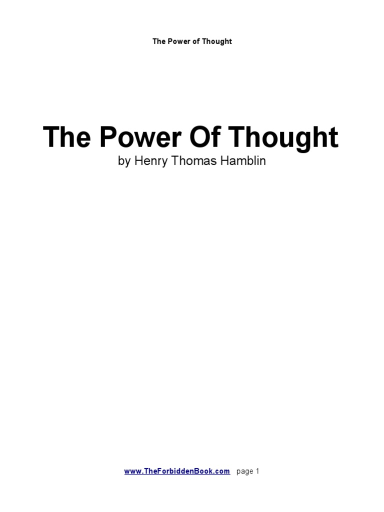 The Power of Thought | PDF | Thought | Hypnosis