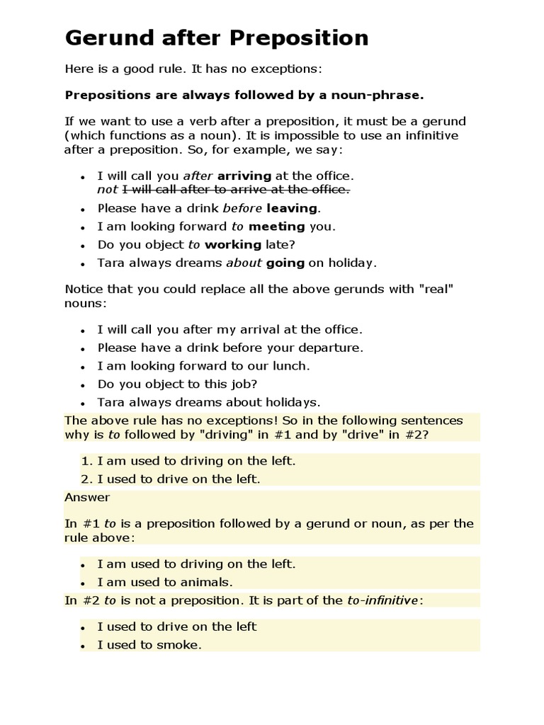 Gerund After Preposition1 | PDF | Preposition And Postposition | Scientific Classification