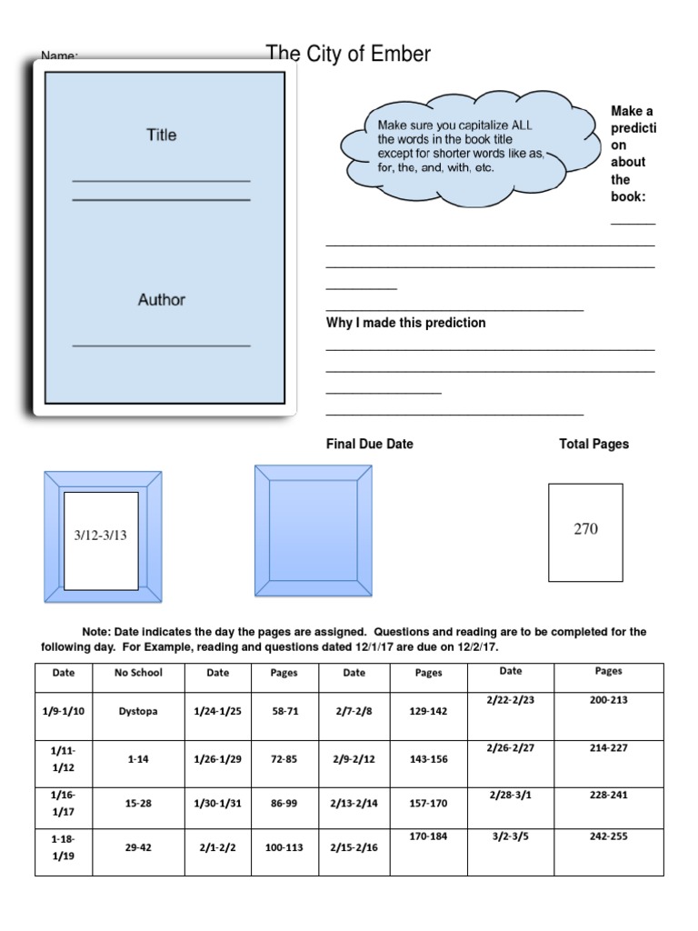 City of Ember Novel Packet | PDF | Hydroelectricity | Utopian And ...