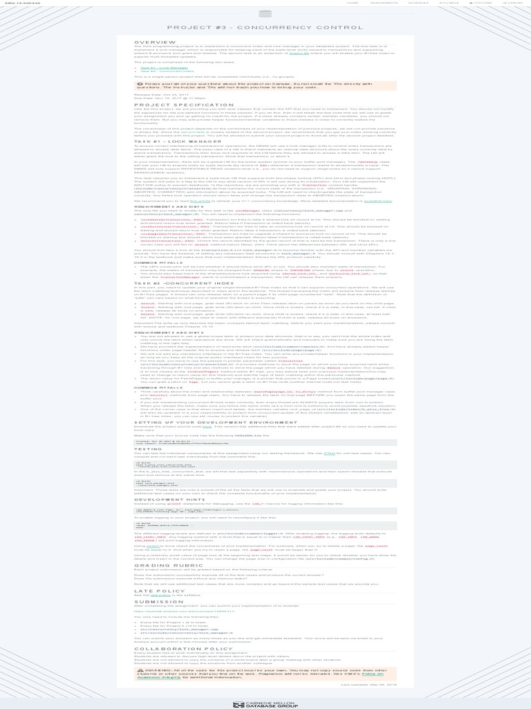 Project #3 - Concurrency Control - CMU 15-445 - 645 - Intro To Database Systems (Fall 2017 ...