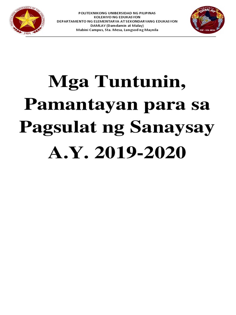 Tuntunin at Pamantayan Final | PDF