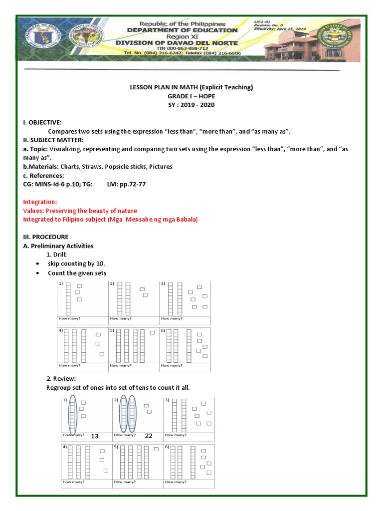 Comparing Sets: Less, More, As Many | PDF | Epistemology | Education Theory