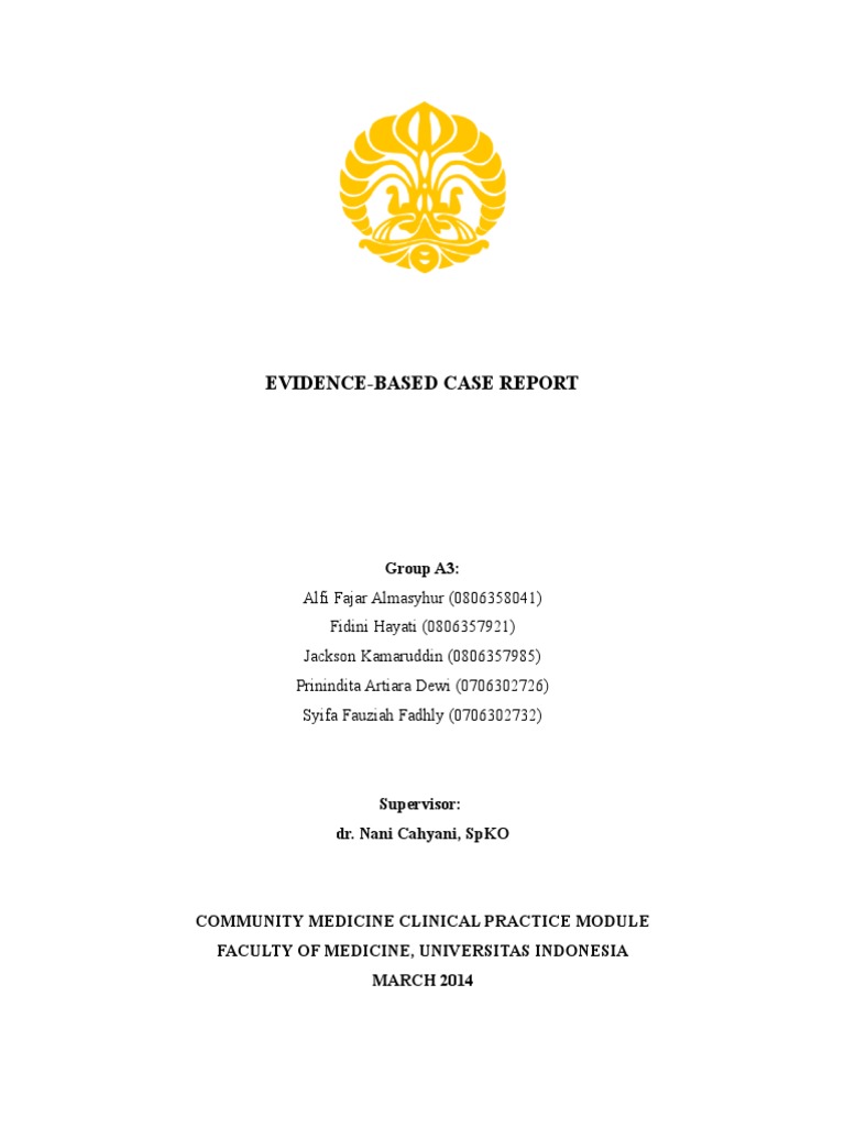 Evidence-Based Case Report: Group A3 | PDF | Cardiovascular Diseases | C Reactive Protein