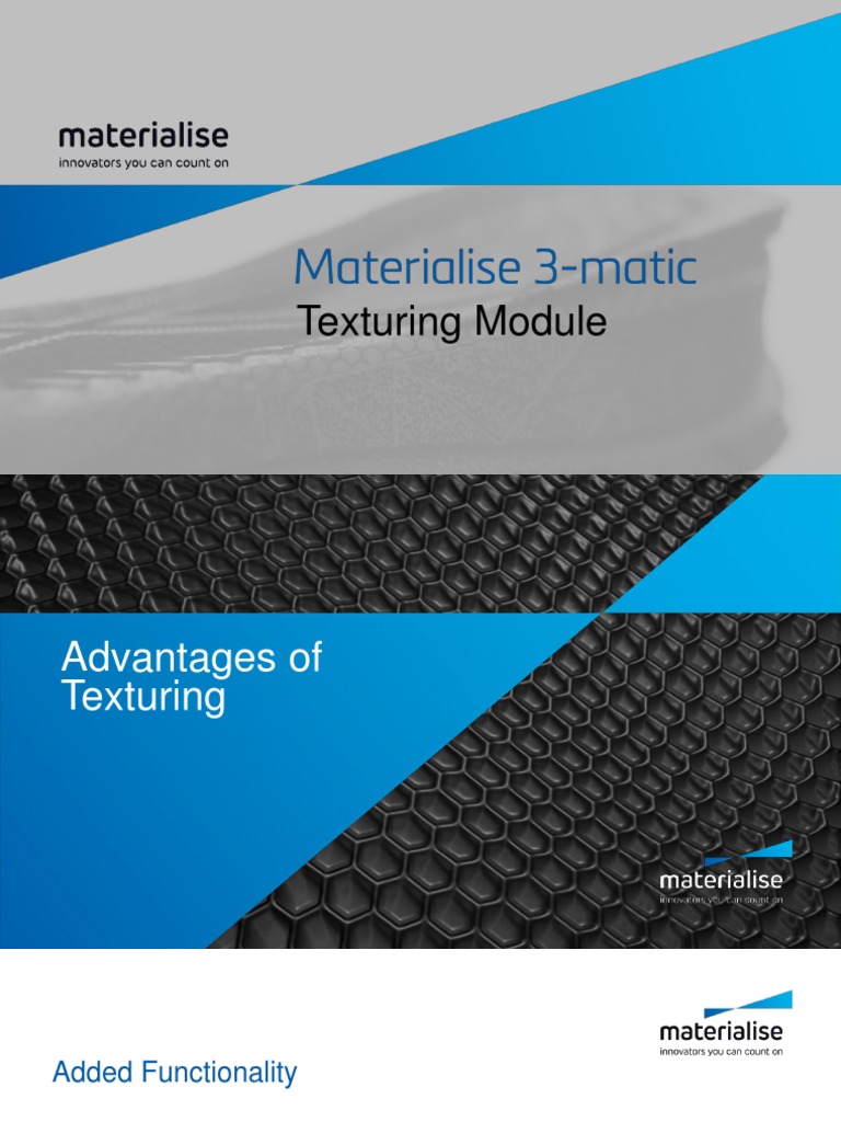Materialise 3-Matic Texturing | PDF | Texture Mapping | 3 D Computer Graphics