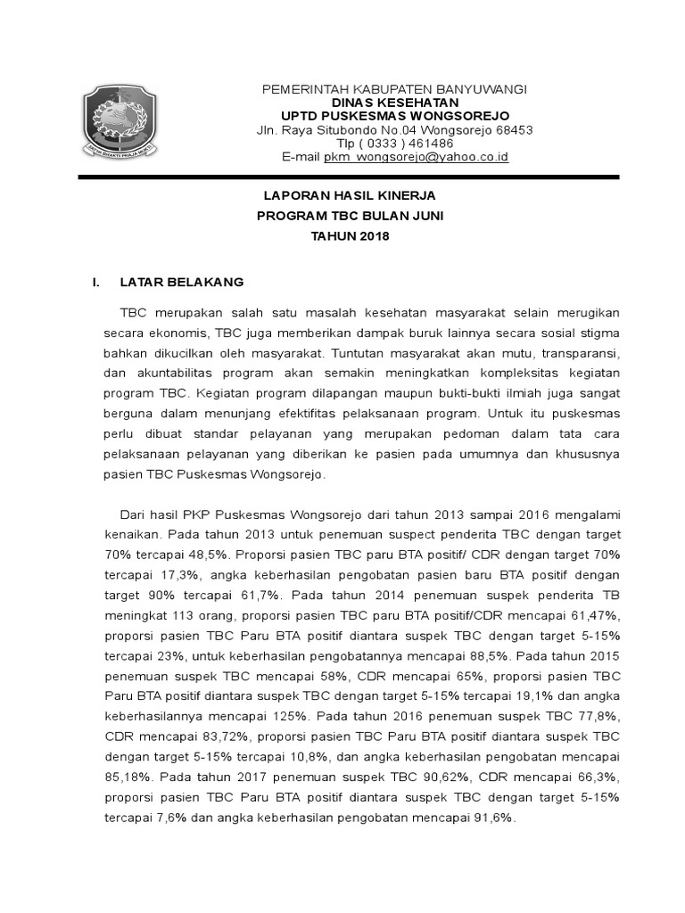 Contoh LHK TB Juni 2018 | PDF