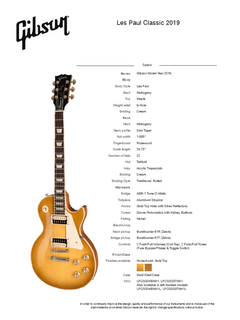 LP Classic 2019 One Sheet Final | PDF | Guitars | Guitar Family Instruments