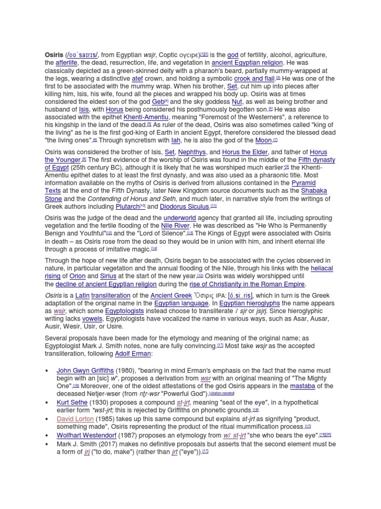 Osiris | PDF | Osiris | Horus