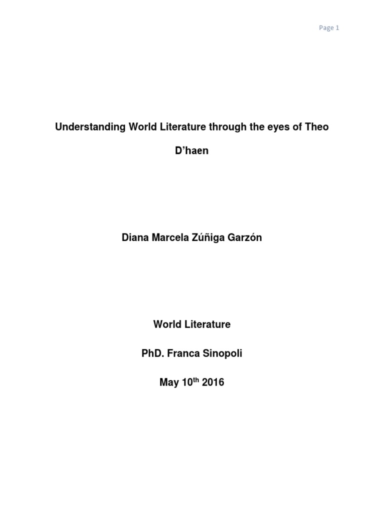 Understanding World Literature | PDF | Johann Wolfgang Von Goethe ...
