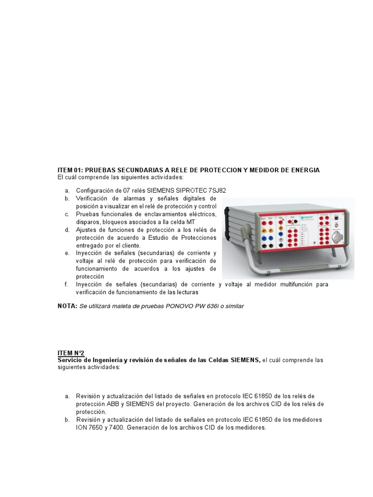 Reduccion de Pruebas Celdas Siemens | PDF