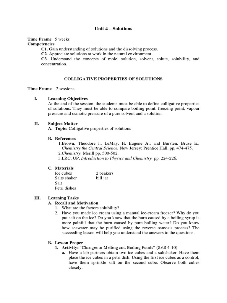Understanding Colligative Properties of Solutions | PDF | Osmosis ...
