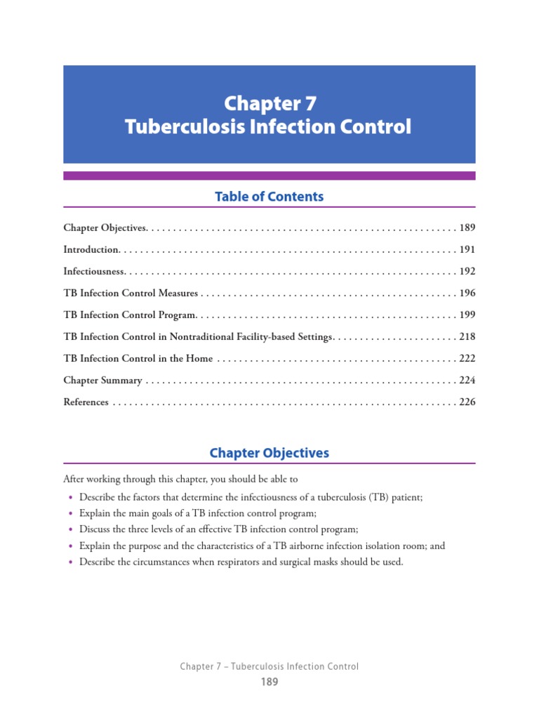 Chapter7 PDF | PDF | Infection Control | Tuberculosis