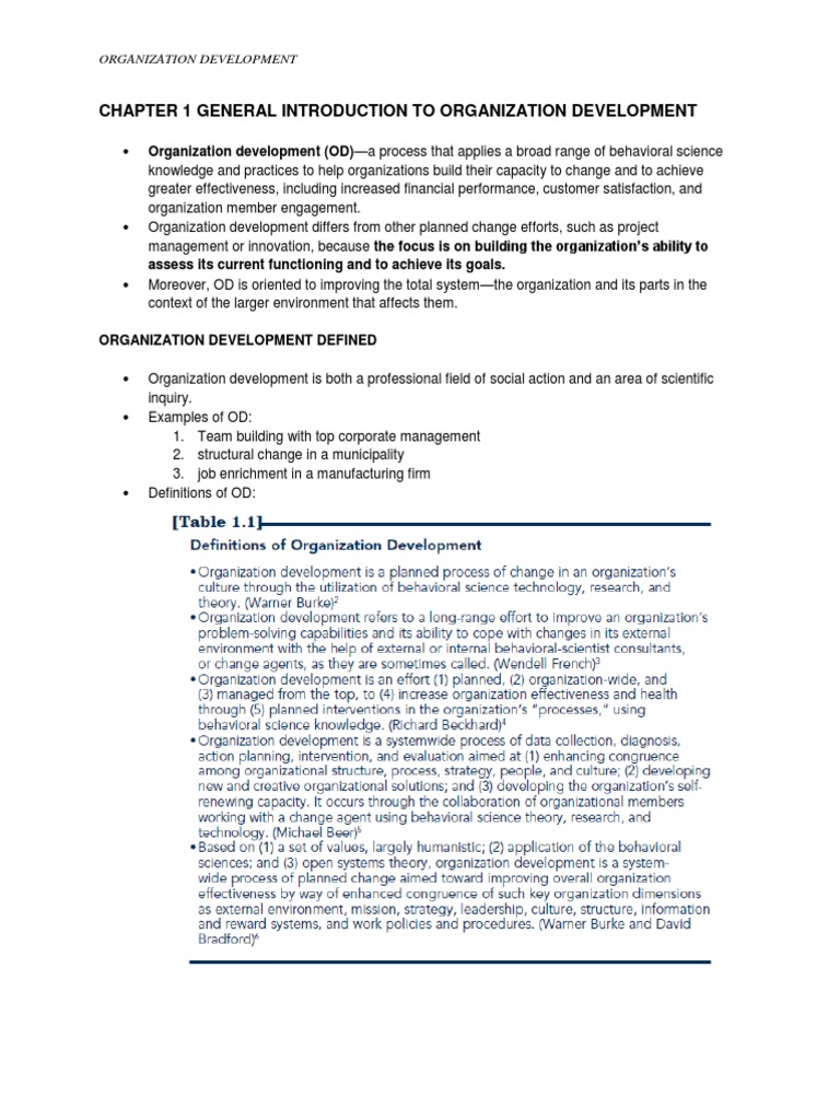 Chapter 1 General Introduction To Organization Development | PDF ...