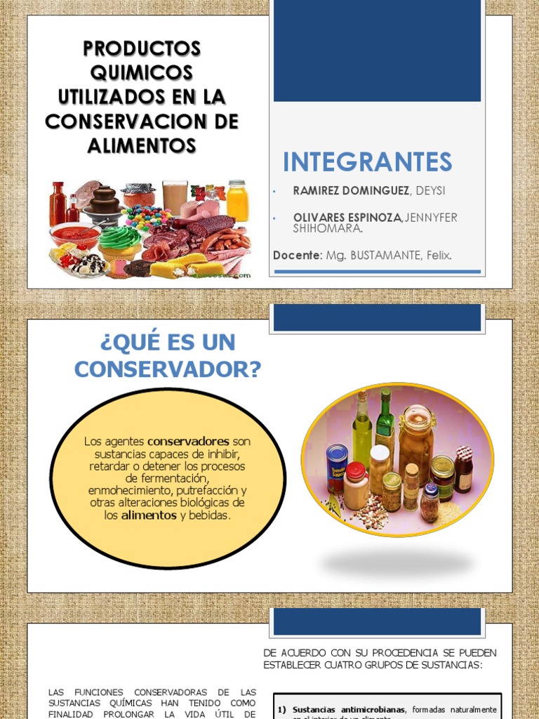 Conservadores químicos utilizados en la industria alimentaria | PDF ...