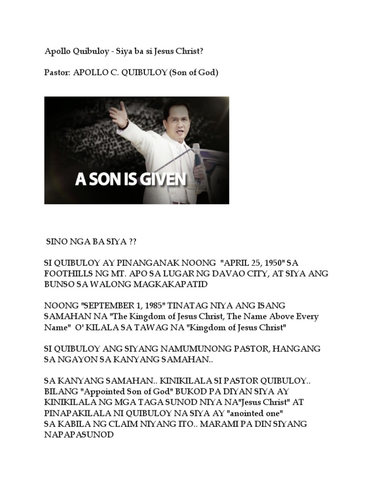 Apollo Quiboloy | PDF