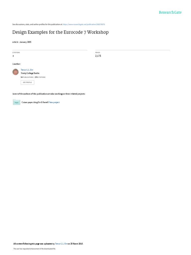 Design Examples For The Eurocode 7 Workshop | PDF | Deep Foundation ...