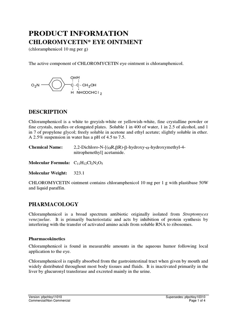 Chloromycetin Eye Ointment Overview | PDF | Medical Specialties ...