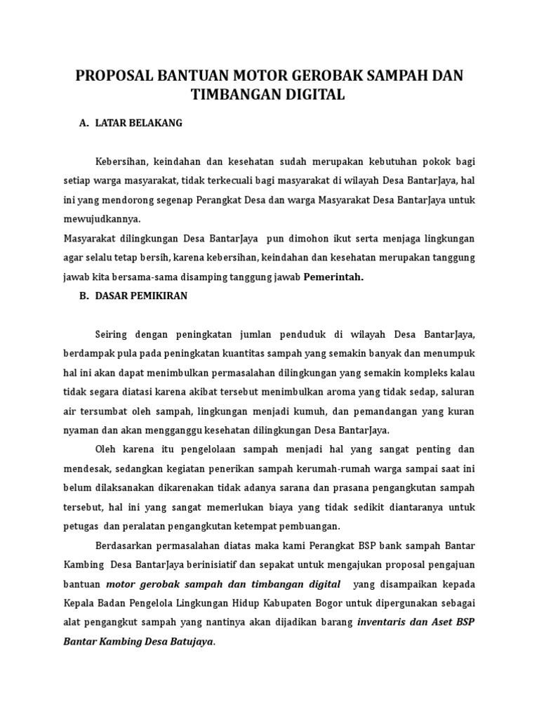 Proposal Sampah | PDF