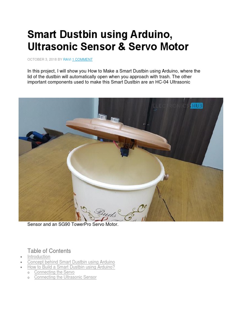 Smart Dustbin Using Arduino | PDF | Arduino | Waste