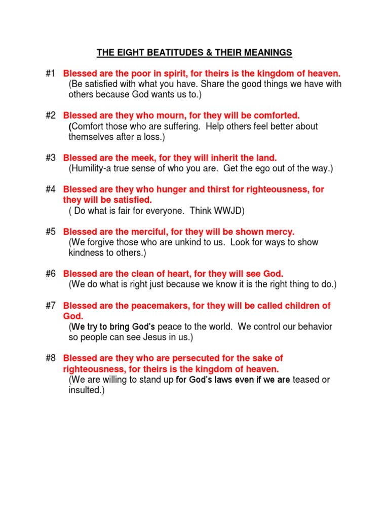 Beatitudes and Meanings | PDF
