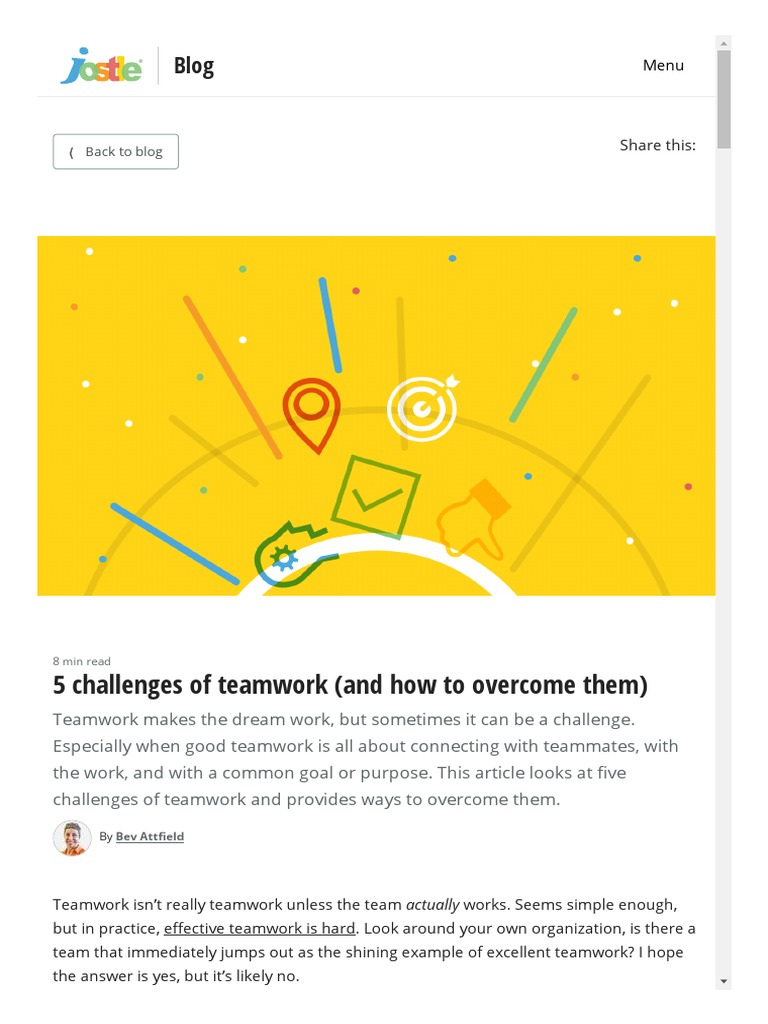 5 Challenges of Teamwork (And How To Overcome Them) | PDF