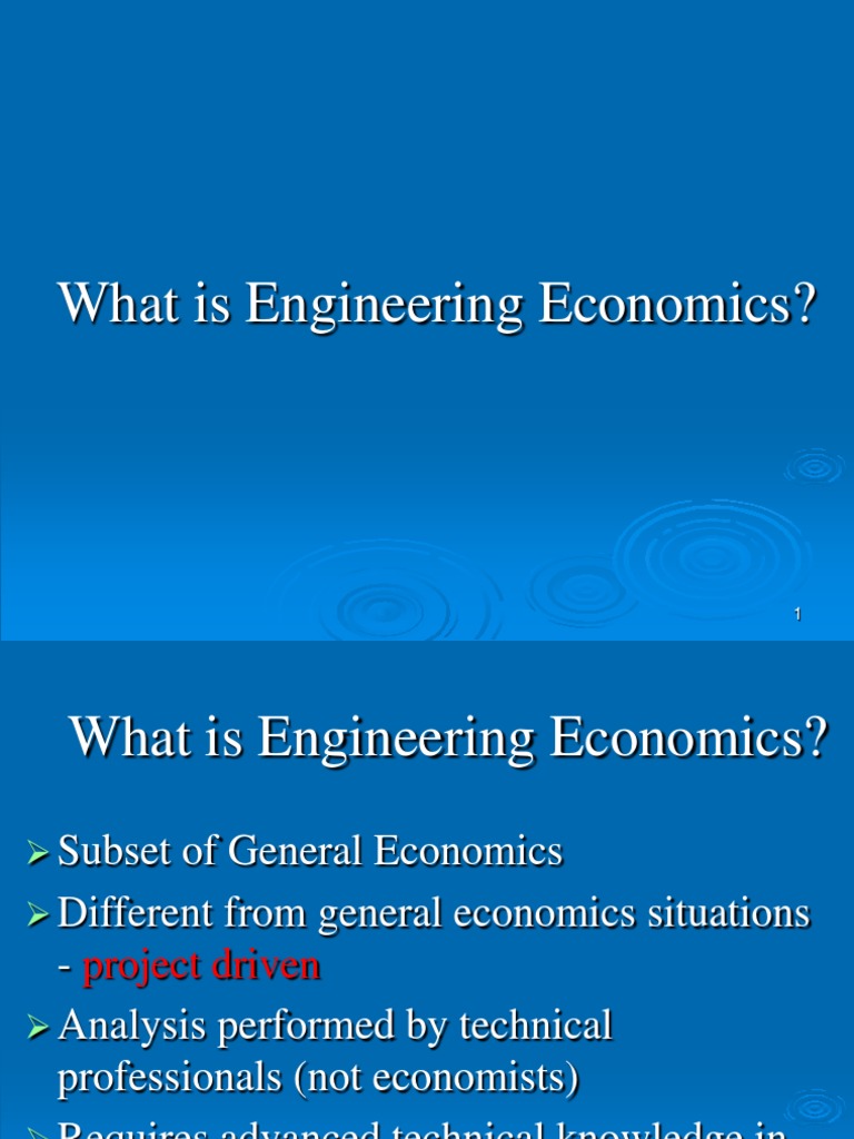 What is Engineering Economics | PDF | Present Value | Time Value Of Money