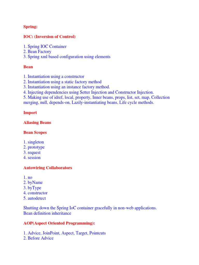 Spring: IOC: (Inversion of Control) | PDF