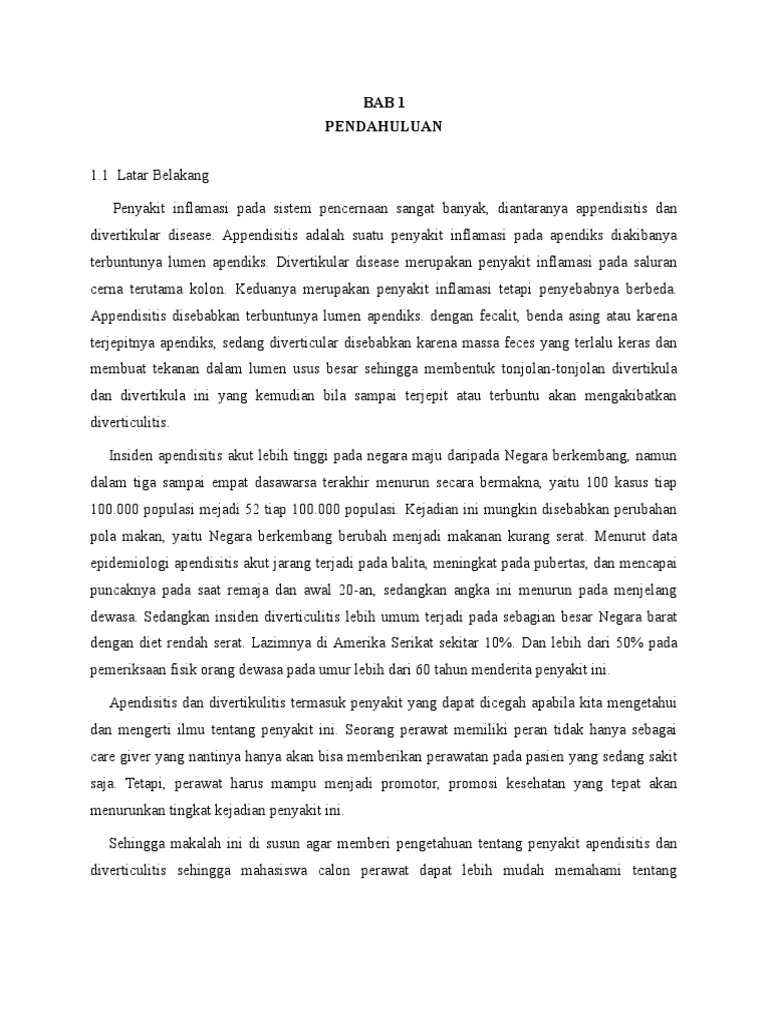 BAB 1 Askep Apendic | PDF