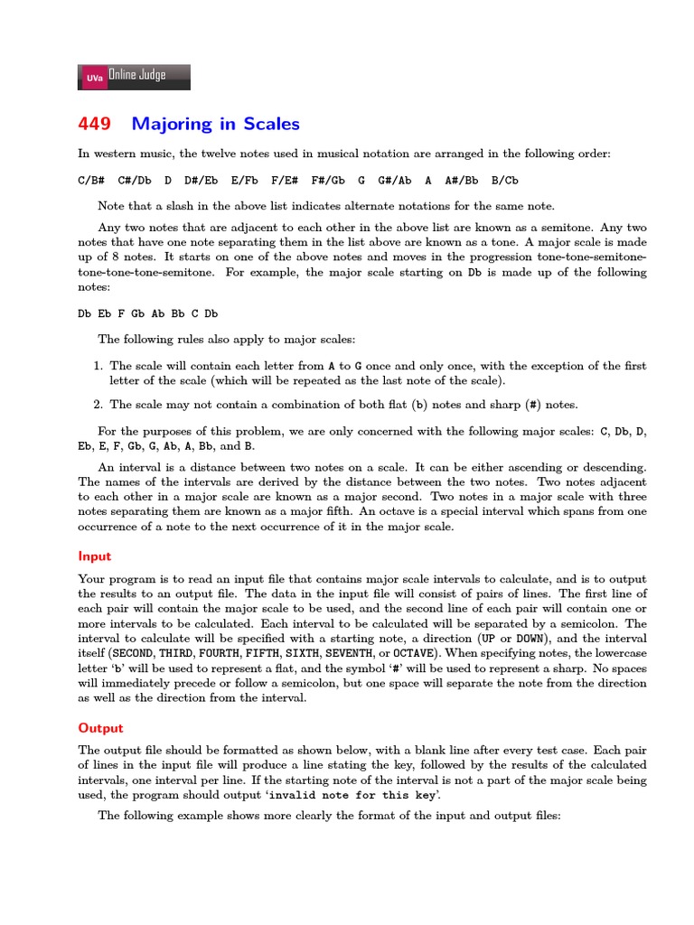 Majoring in Scales: Input | PDF | Scale (Music) | Interval (Music)
