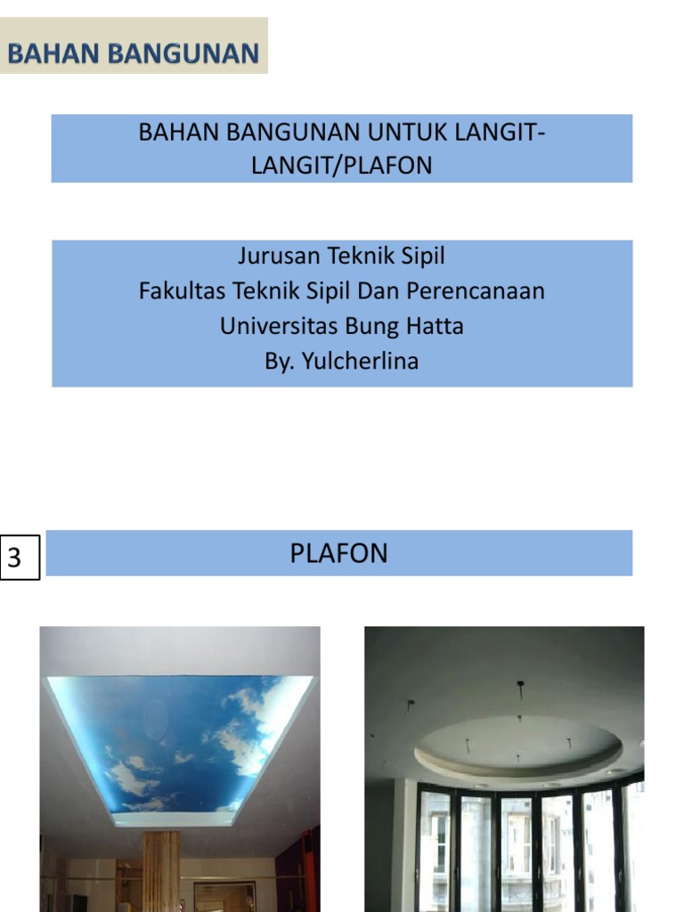 Bahan Langit-Langit (Pertemuan 10) | PDF