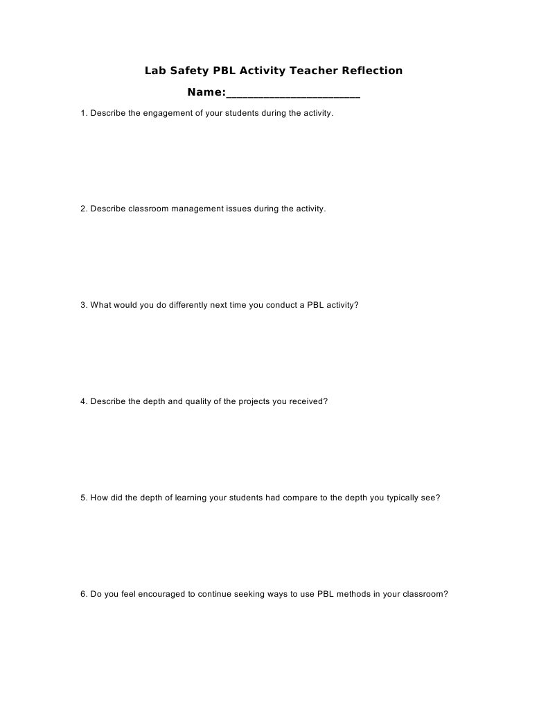 Teacher Reflection - Lab Safety | PDF | Classroom Management | Behaviorism